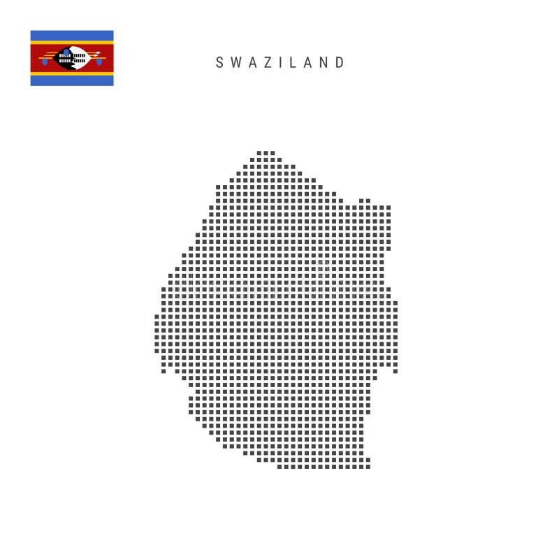 Square Dots Pattern Map of Swaziland. Eswatini Dotted Pixel Map with ...