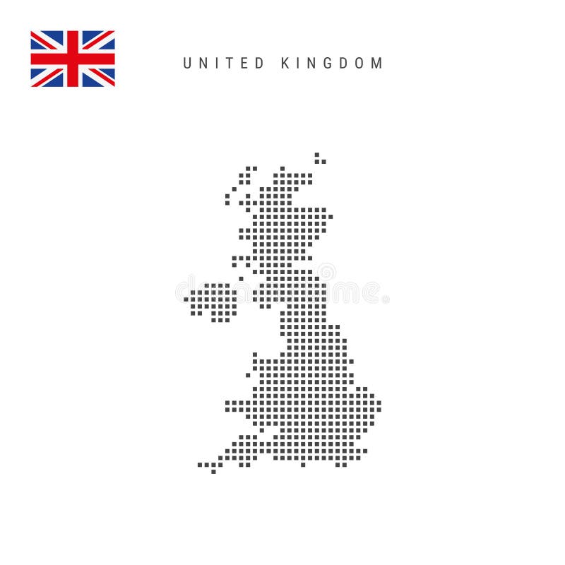 Square Dots Pattern Map of United Kingdom. British Dotted Pixel Map ...