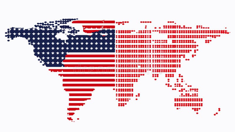 A Square Dots Pattern Map of the World, Represented with Dotted Pixels ...