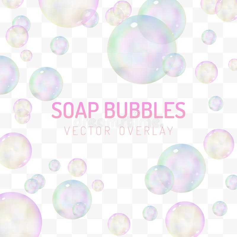 Square Dreamy Soap Bubbles Overlay Stock Vector - Illustration of ...
