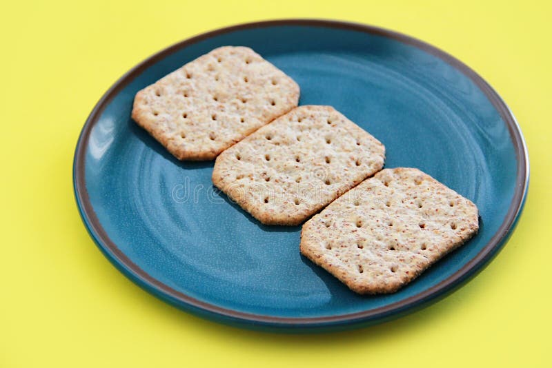 Square Dry Diet Bread on a Decorative Plate Stock Photo - Image of ...