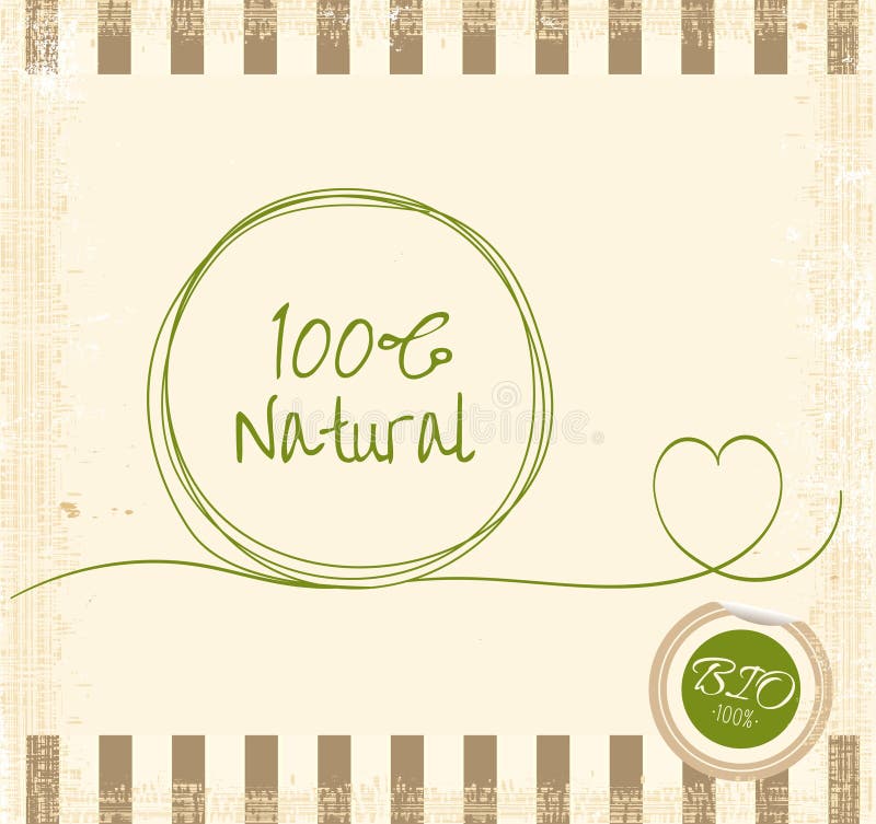 Square Eco Poster with Doodle Frame and Label on Paper Texture ...