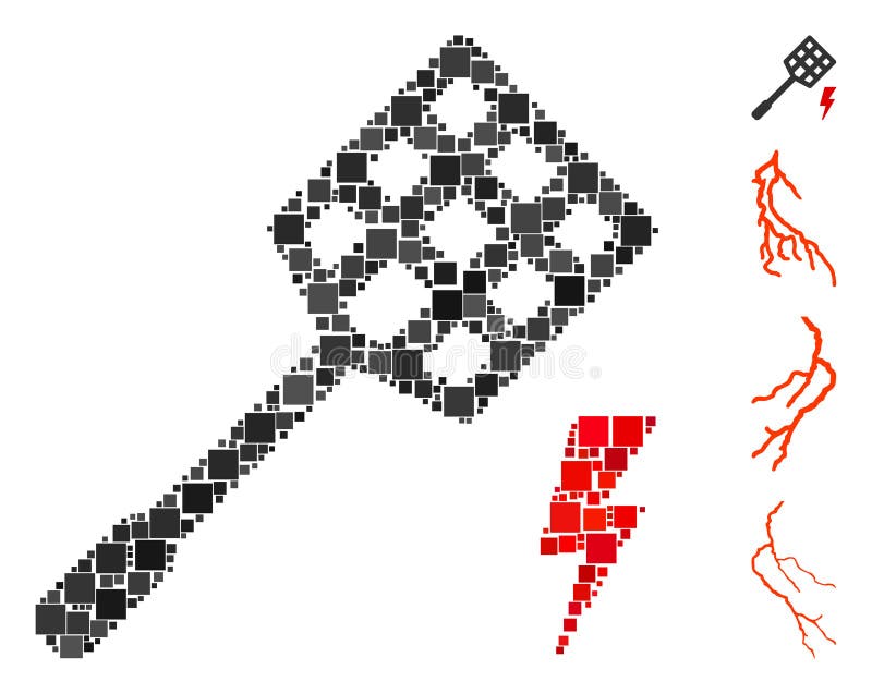 Square Electric Fly Killer Icon Vector Collage Stock Vector ...