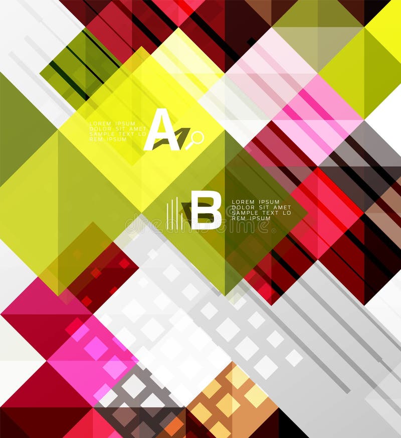 Square Elements with Infographics and Options Stock Illustration ...