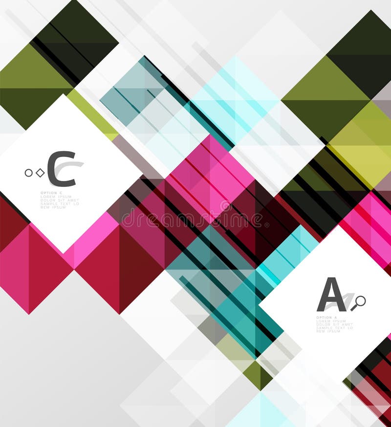 Square Elements with Infographics and Options Stock Illustration ...