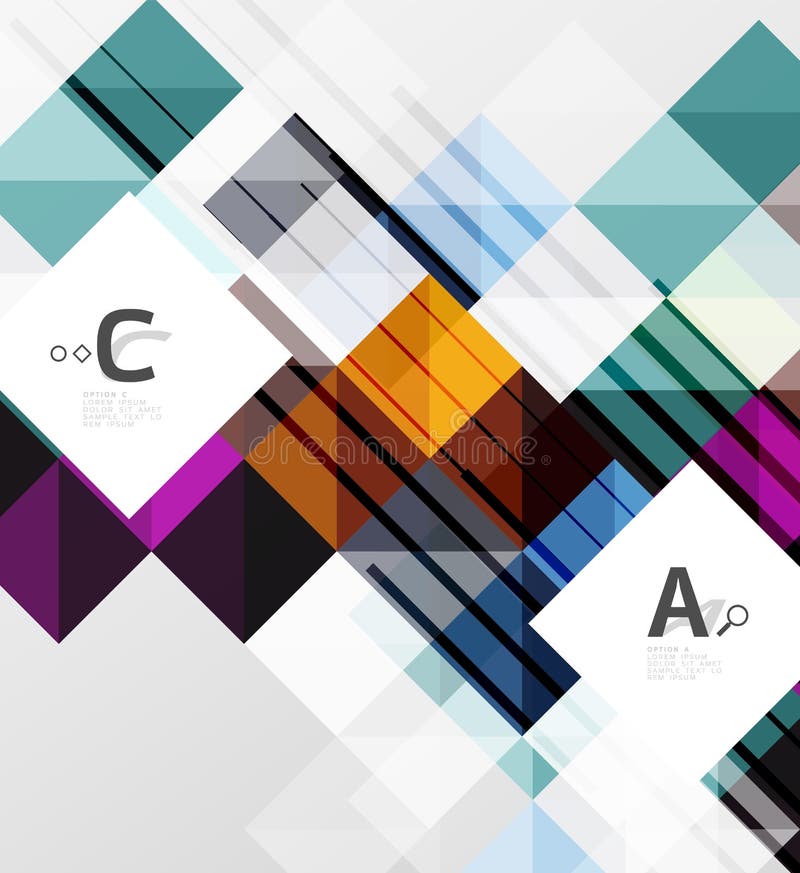 Square Elements with Infographics and Options Stock Illustration ...