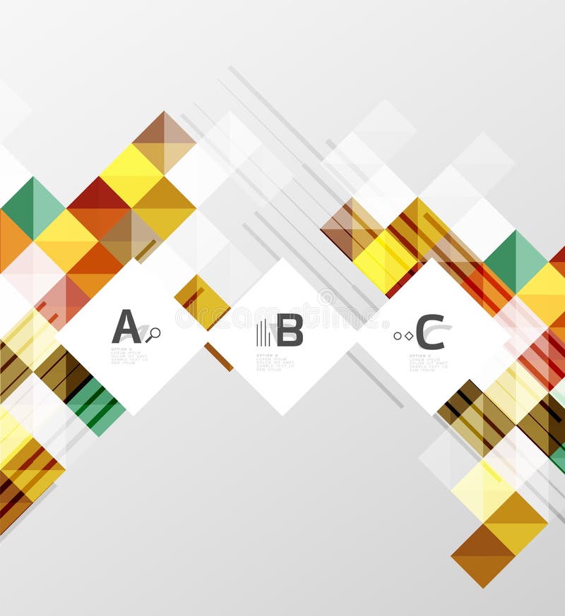 Square Elements with Infographics and Options Stock Illustration ...