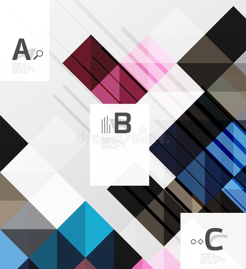 Square Elements with Infographics and Options Stock Vector ...