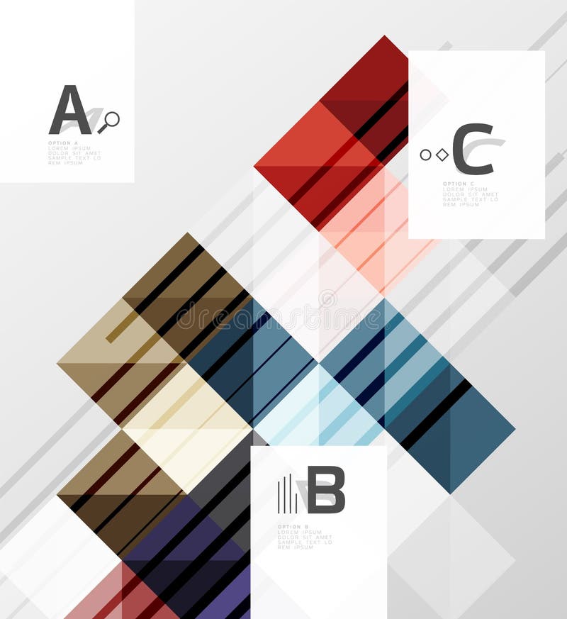 Square Elements with Infographics and Options Stock Vector ...