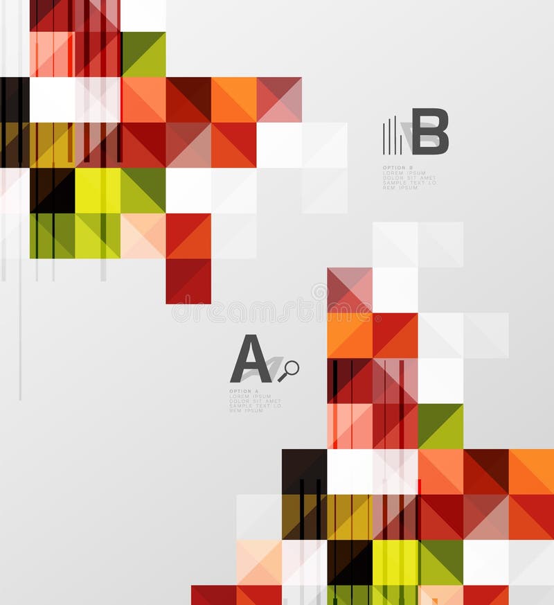 Square Elements with Infographics and Options Stock Illustration ...