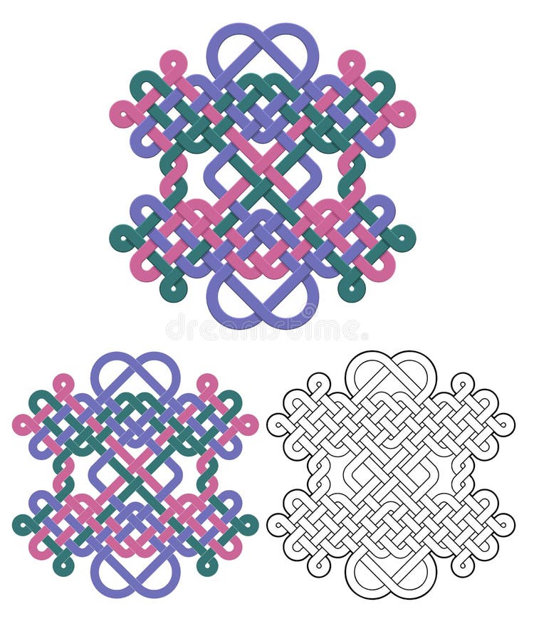 Square Emblem Design of Knotted Loops Stock Vector - Illustration of ...