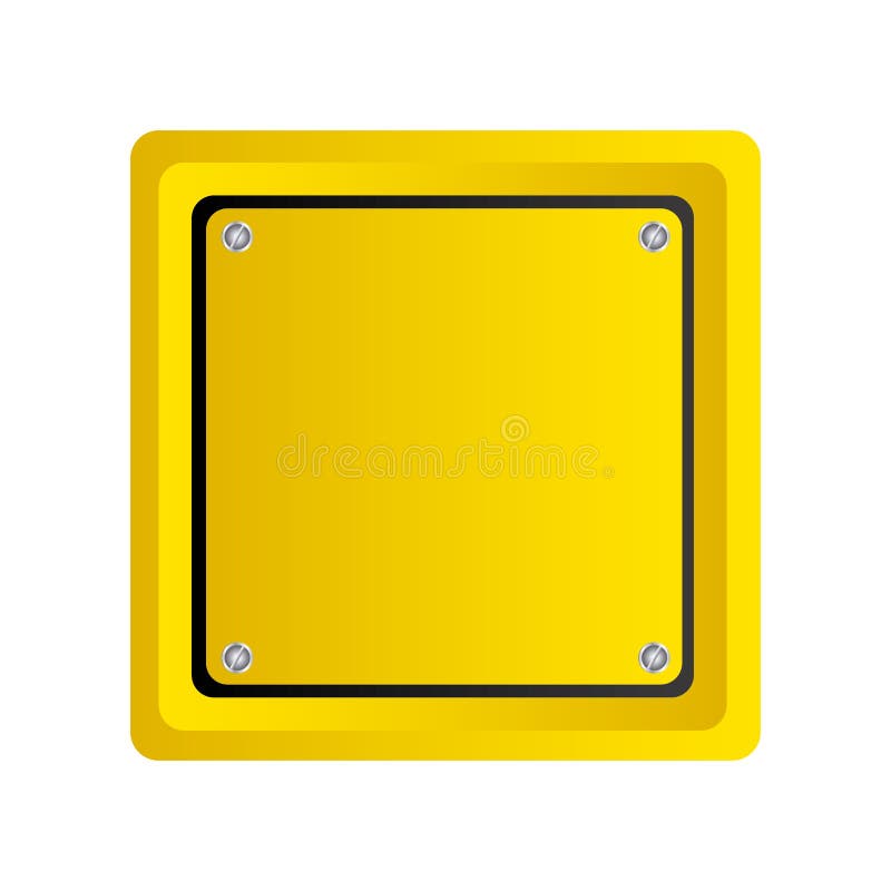 Square Emblem Notice in Blank Stock Illustration - Illustration of sign ...