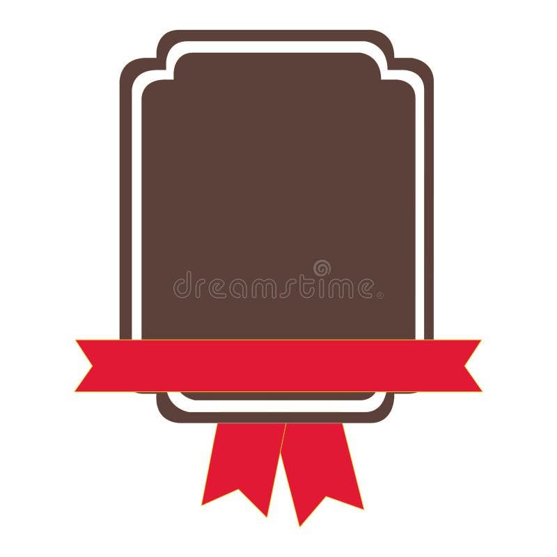Square Emblem With Ribbon Icon Stock Illustration - Illustration of ...