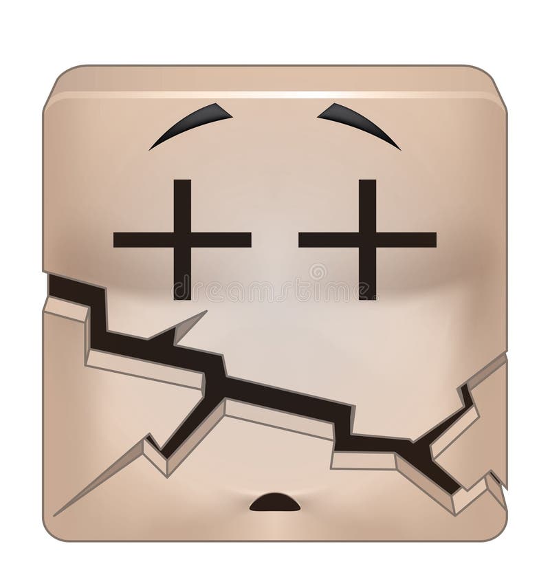 Square emoticon broken stock illustration. Illustration of emoticon ...