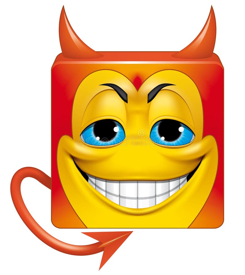 Devil emoticon stock vector. Illustration of diabolical - 15453240