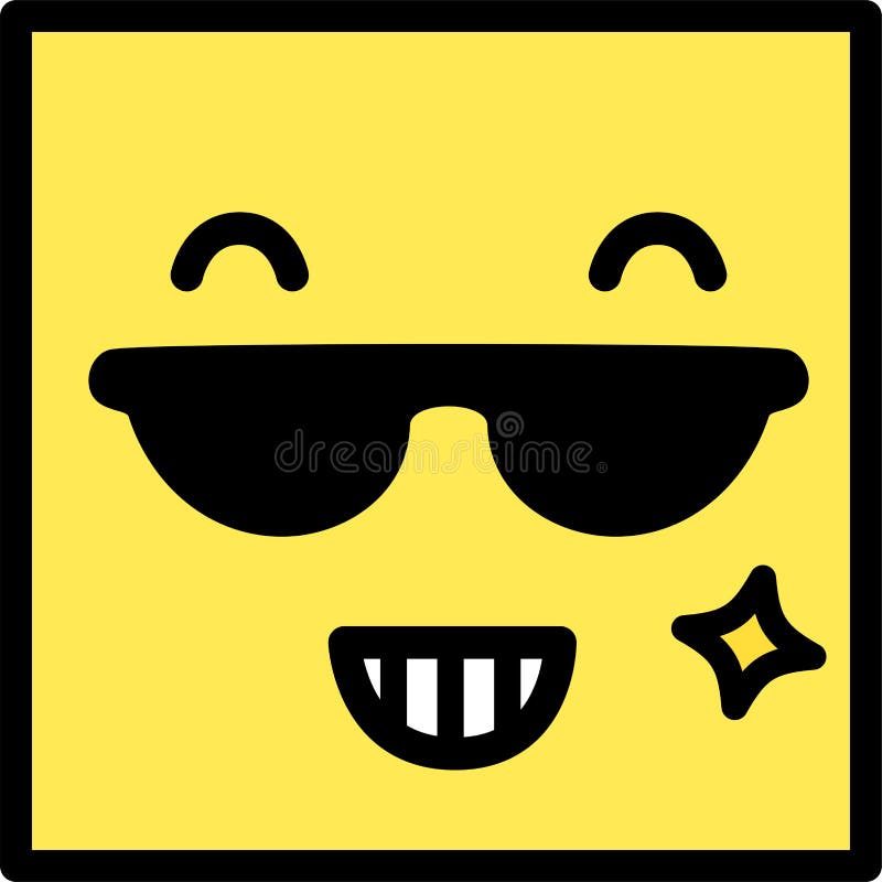 Square emoticon icon stock vector. Illustration of mark - 195146542
