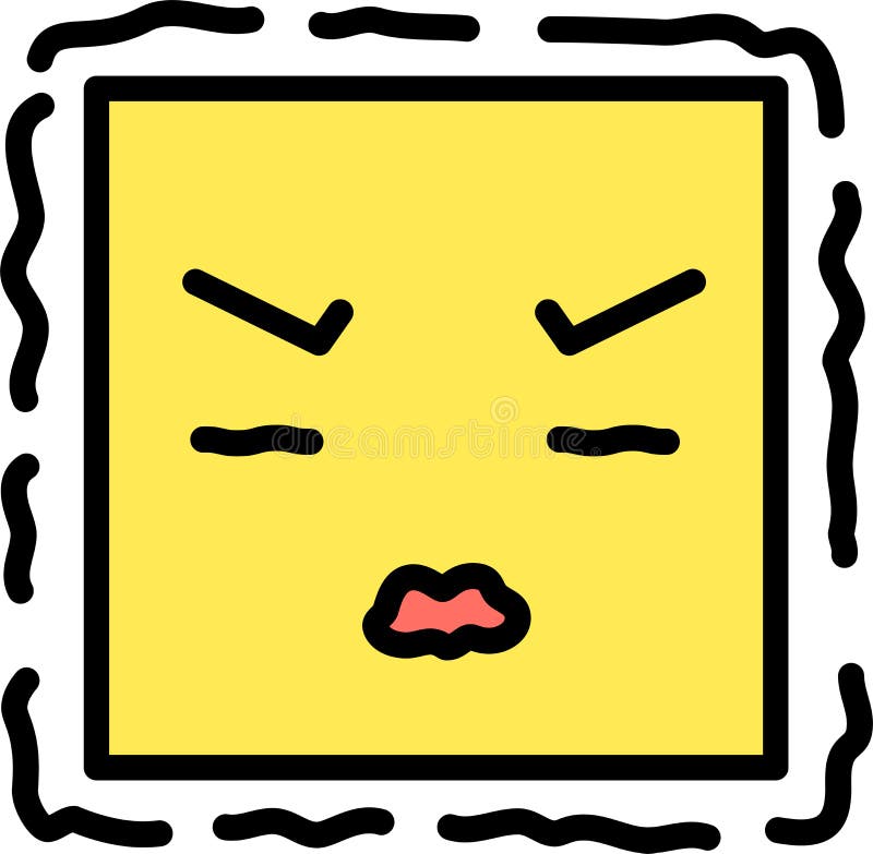 Square emoticon icon stock vector. Illustration of icon - 195146543
