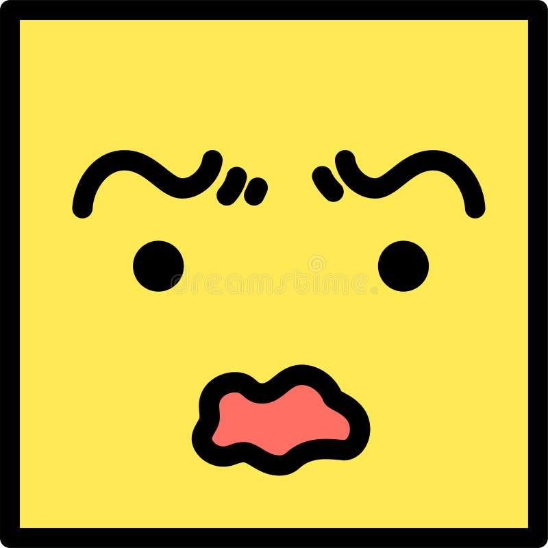 Square emoticon icon stock vector. Illustration of happen - 195146544