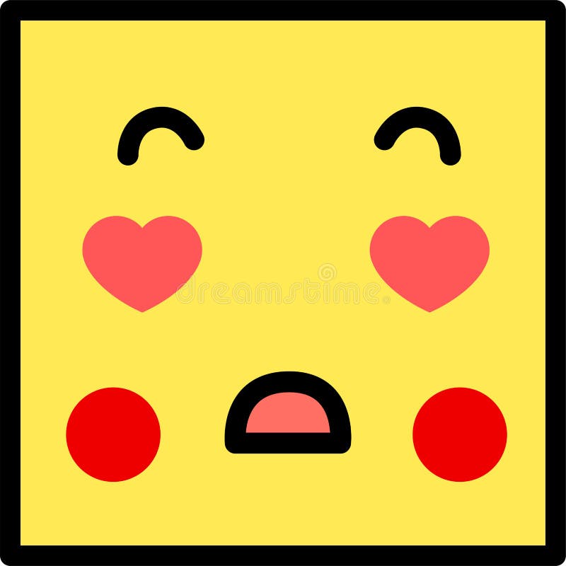 Square emoticon icon stock vector. Illustration of happy - 195146547