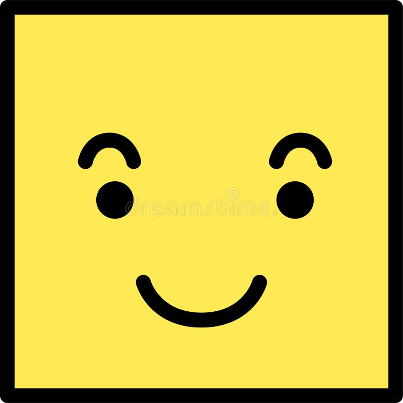 Square emoticon icon stock vector. Illustration of expression - 195146563