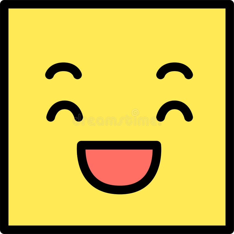 Square emoticon icon stock vector. Illustration of cute - 195146566