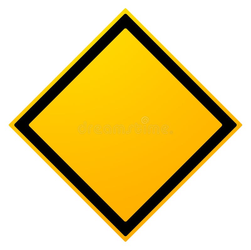 Square Empty Warning Sign Isolated on White Stock Vector - Illustration ...
