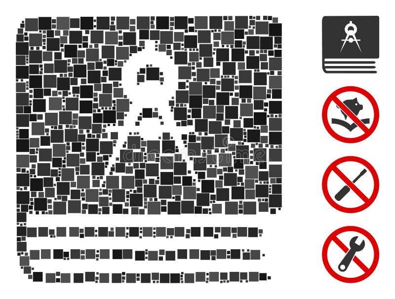 Square Engineering Book Icon Vector Collage Stock Vector - Illustration ...