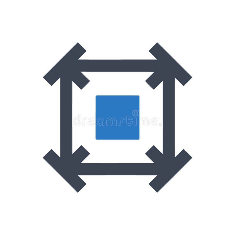 Square Expansion Icon stock vector. Illustration of arrows - 361702347