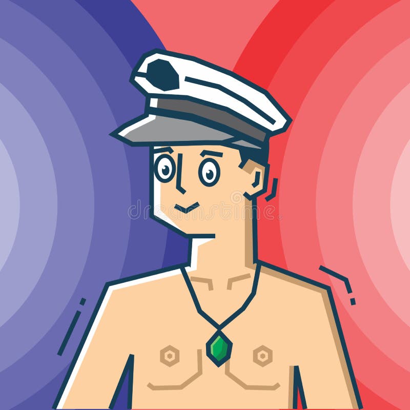 Square Face Character in Stiff Art Style Illustration Stock ...