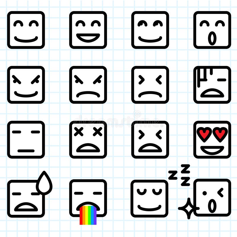 Square face stock illustration. Illustration of mood, character - 5685086