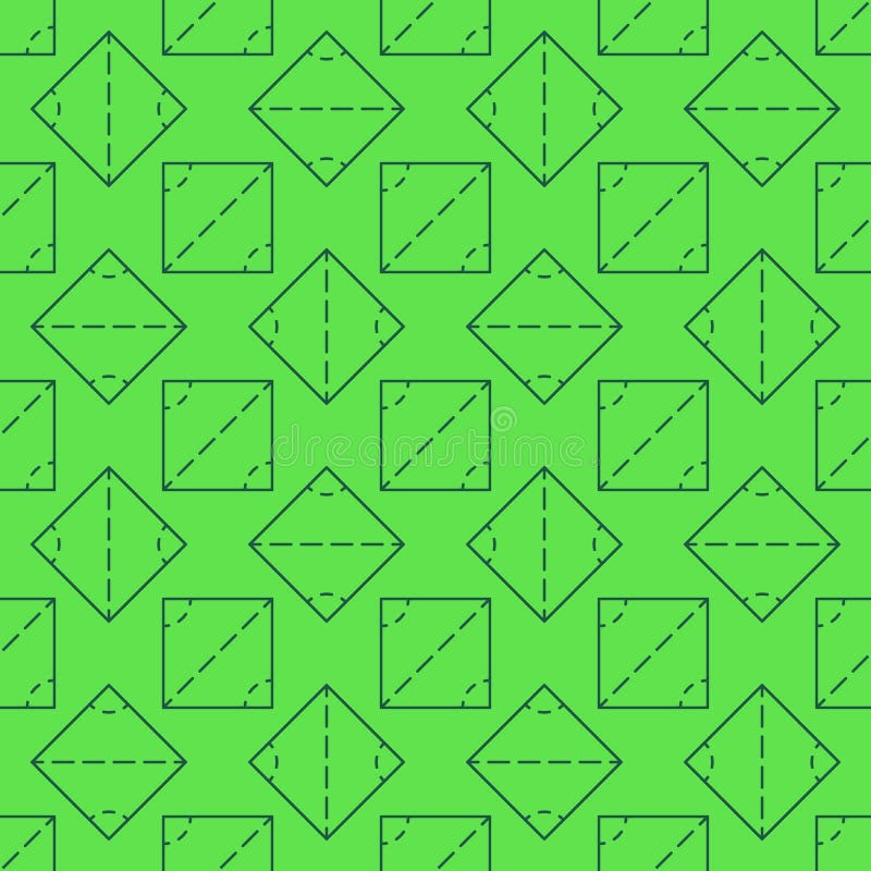 Square Figure Thin Line Green Seamless Pattern - Geometry Science ...