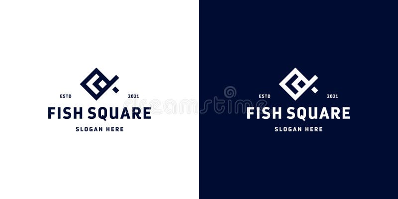Square Fish Logo Design Vector Animals Stock Vector - Illustration of ...