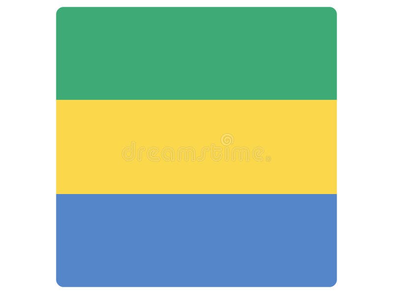 Square Flag of Gabon stock vector. Illustration of cyprus - 134092593