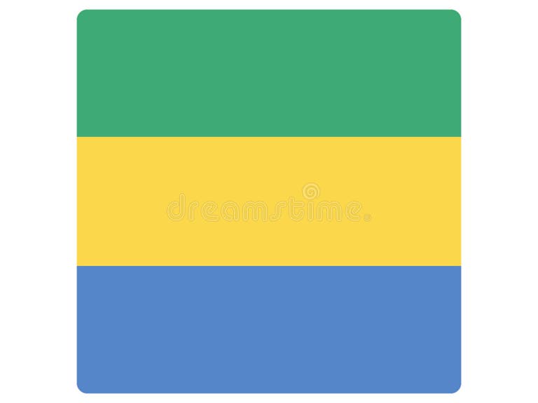 Square Flag of Gabon stock vector. Illustration of cyprus - 134092593