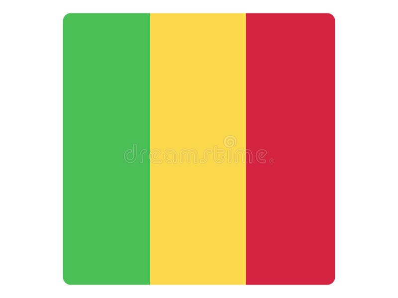 Square Flag of Mali stock vector. Illustration of ensign - 134267028