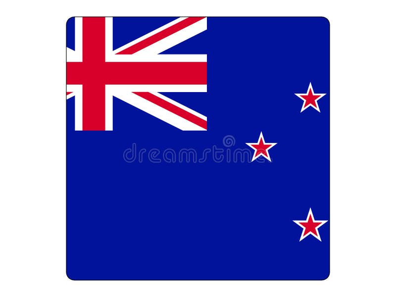 Square Flag of New Zealand stock vector. Illustration of emirates ...