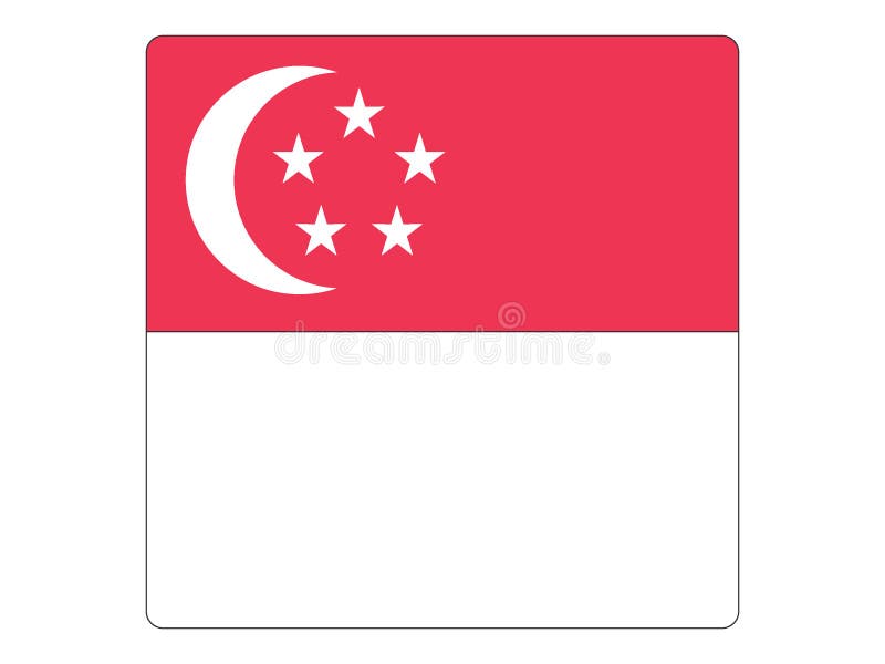 Square Flag of Singapore stock vector. Illustration of german - 134376519