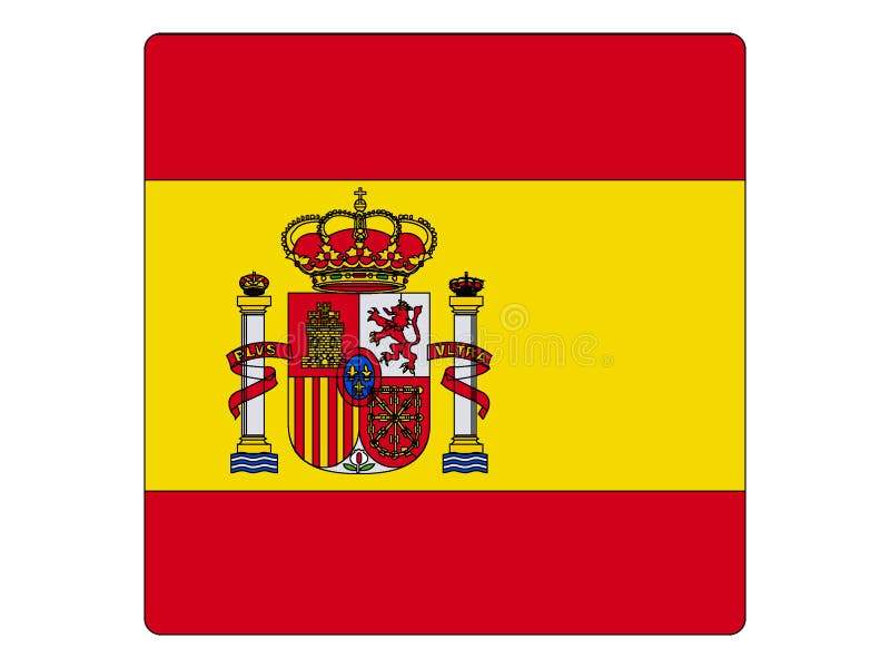 Square Flag of Spain stock vector. Illustration of isolated - 131008356