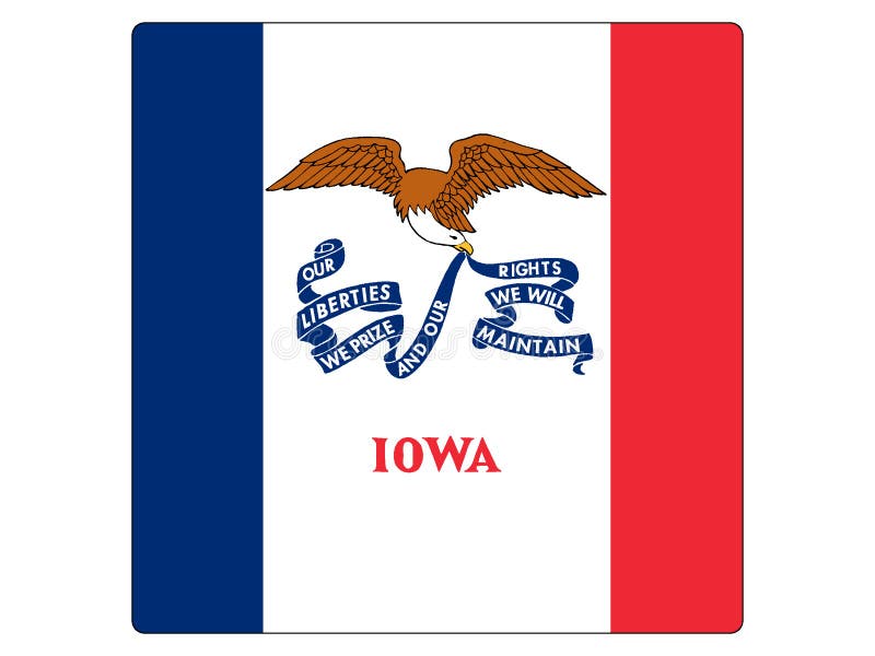 Square Flag of USA State of Iowa Stock Vector - Illustration of states ...