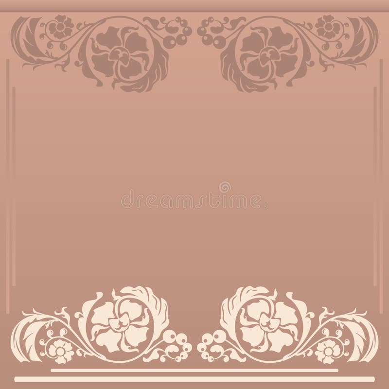 Square Floral Frame in Neutral and Beige Colors Stock Vector ...