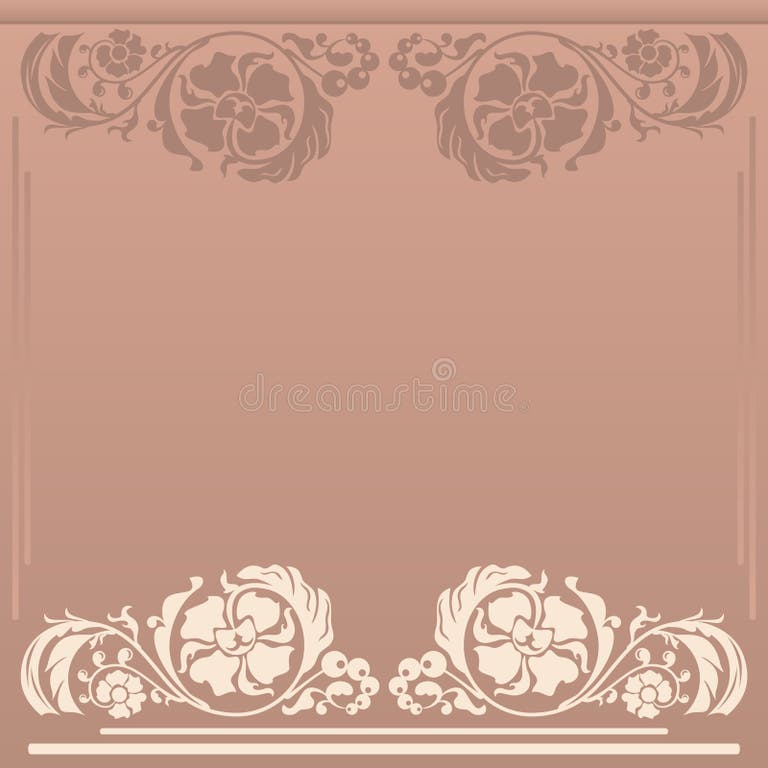 Square Floral Frame in Neutral and Beige Colors Stock Vector ...