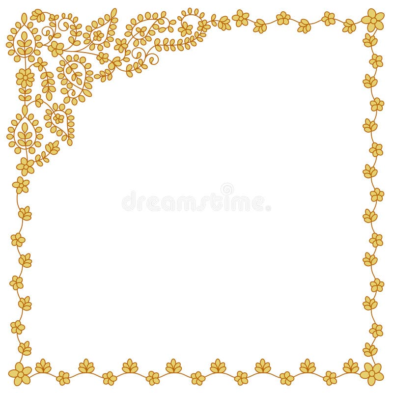 Square Floral Frame. Thai Style Stock Vector - Illustration of ornament ...