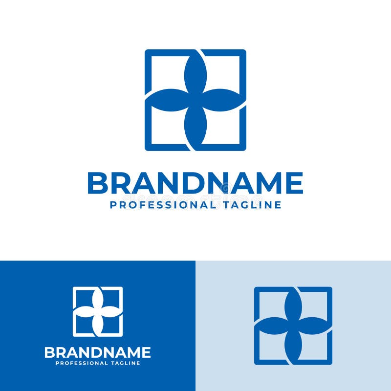 Square Flower Logo, Suitable for Any Business Stock Illustration ...