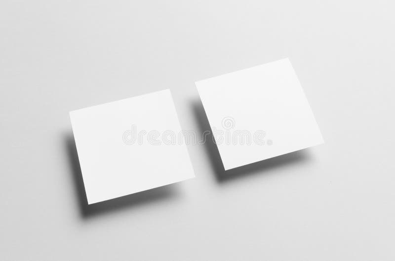 Square Flyer Invitation Mock-Up - Two Floating Flyers Stock Image ...