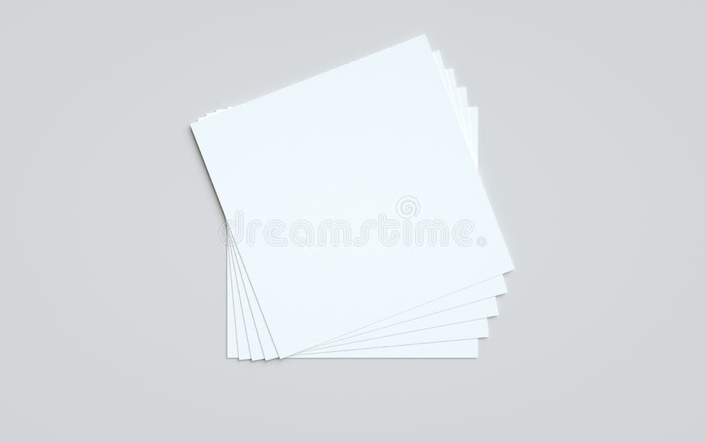 Square Flyer Mock-Up - Multiple Flyers. 3D Illustration Stock ...