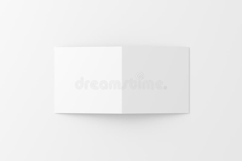 Square Folded Invitation Card with Envelope White Blank 3D Rendering ...