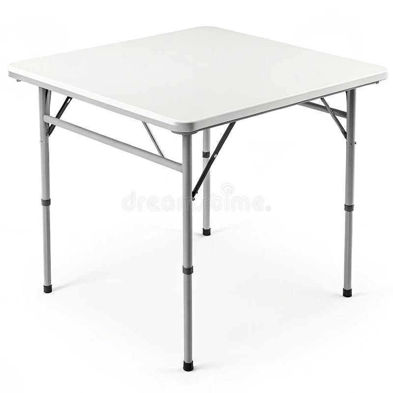 Square Folding Table on White Background Stock Illustration ...