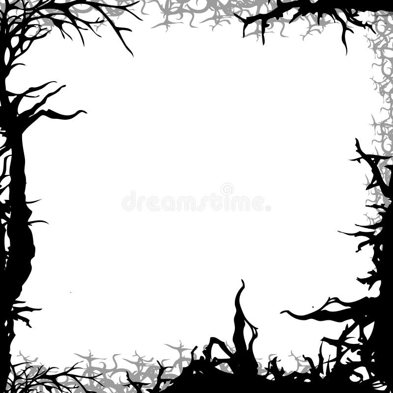 Halloween Frame Border Isolated on White Stock Illustration ...
