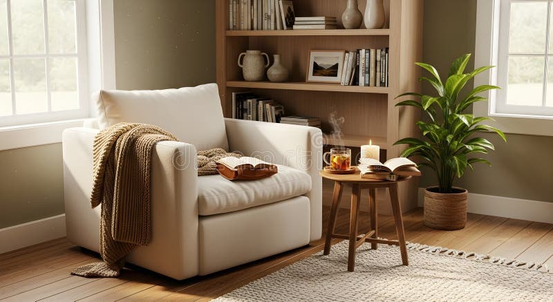 Square Format Wellness Cozy Reading Corner Natural Light 1 Upscaled 4X ...