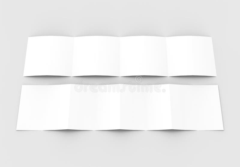 Square Four Folded - 4-Fold - Brochure Mock-up Isolated on Soft Stock ...